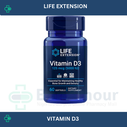 Buy LIFE EXTENSION VITAMIN D3 5000IU X 60 CAPSULES