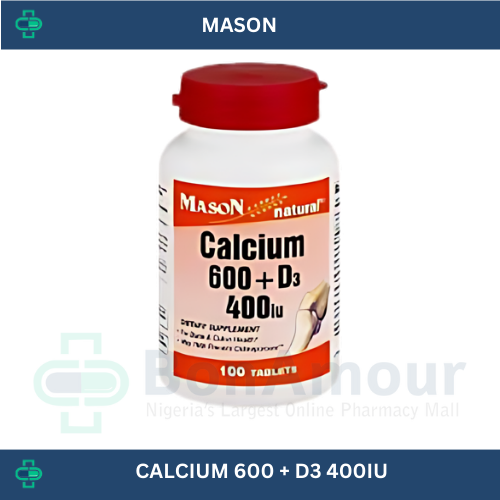 Buy MASON CALCIUM 600 + D3 400IU X 100 TABLETS