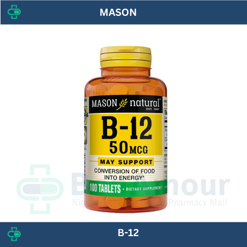 Buy MASON VITAMIN B12 500MCG X 100 TABLETS