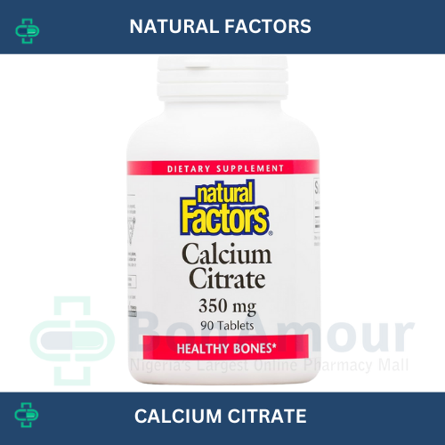 Buy NATURAL FACTORS CALCUIM CITRATE 350 MG X 90 TABLETS
