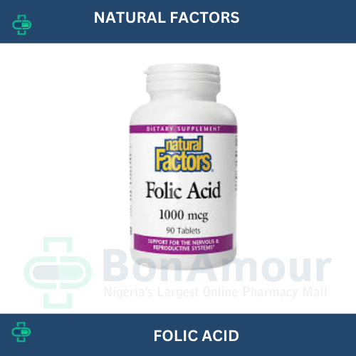 Buy NATURAL FACTORS FOLIC ACID 1000MCG X 90 TABLETS