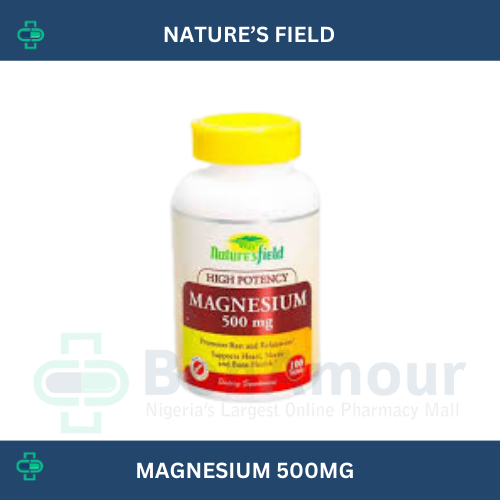 Buy NATURE'S FIELD HIGH POTENCY MAGNESIUM 500MG X 100TAB
